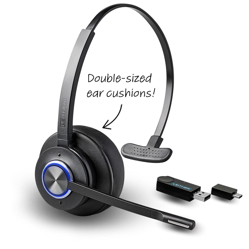 Leitner LH470XL Wireless Computer Headset – USB Dongle | Headsets.com