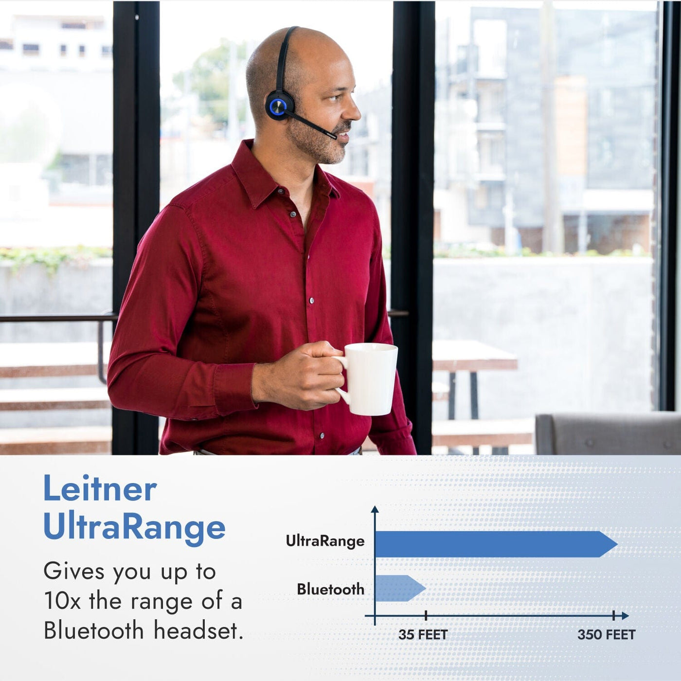 Leitner LH475 Wireless Computer Headset with USB Dongle | Headsets.com